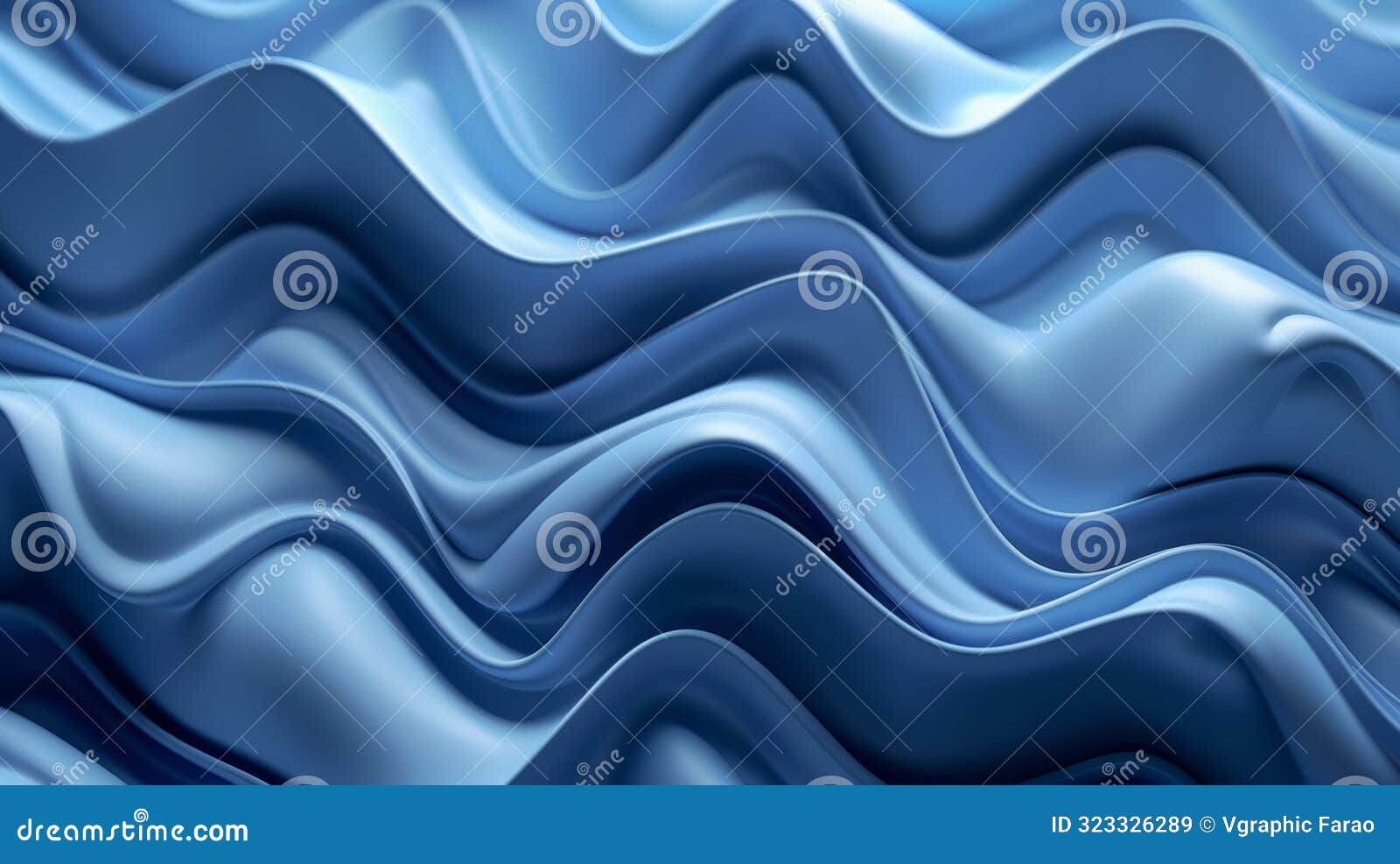 Blue Wavy Abstract Background, Fluid Motion Pattern. Modern Digital Art ...