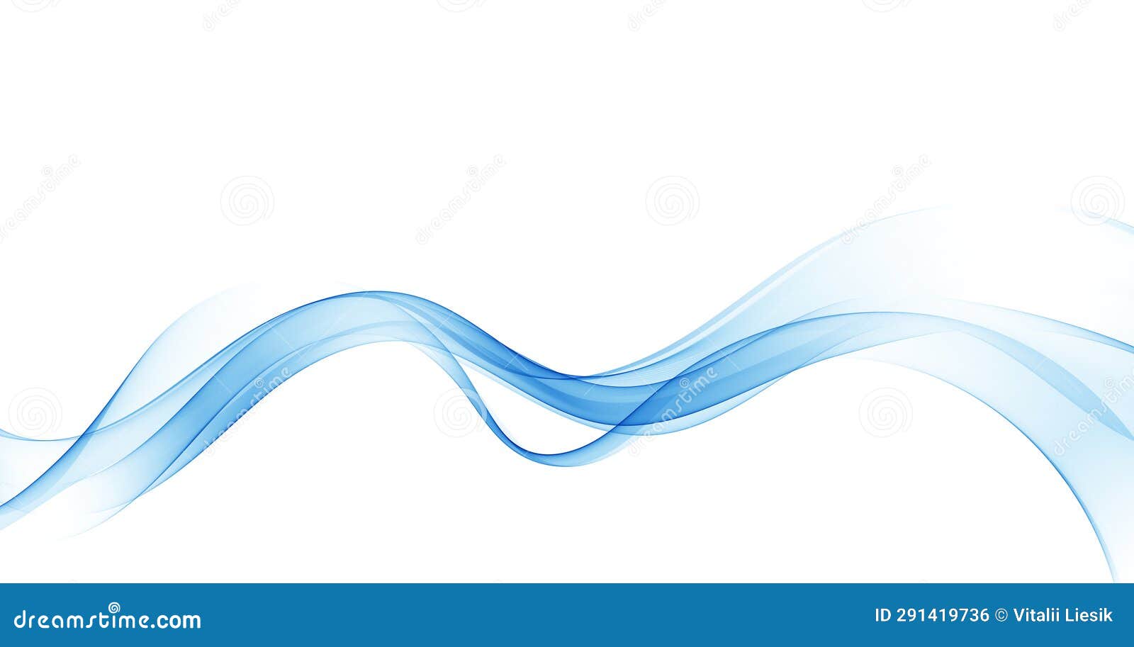 Blue Wavy Abstract Wave Flow on White Background. Stock Vector ...