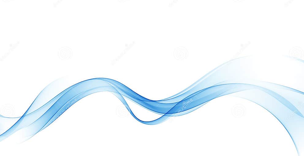 Blue Wavy Abstract Wave Flow on White Background. Stock Illustration ...