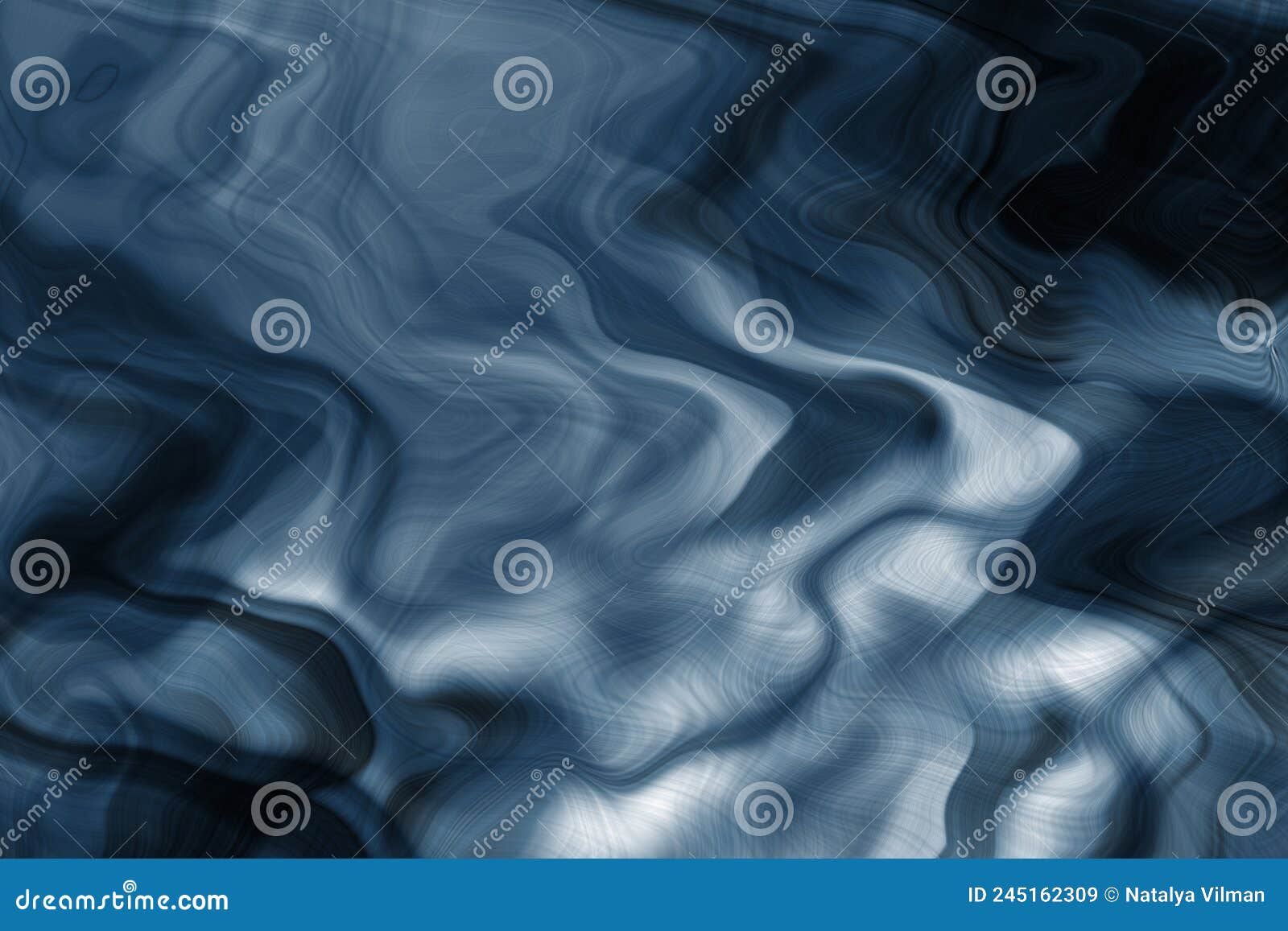 Blue Wavy Abstraction. Smoky Structure Effect Stock Illustration ...