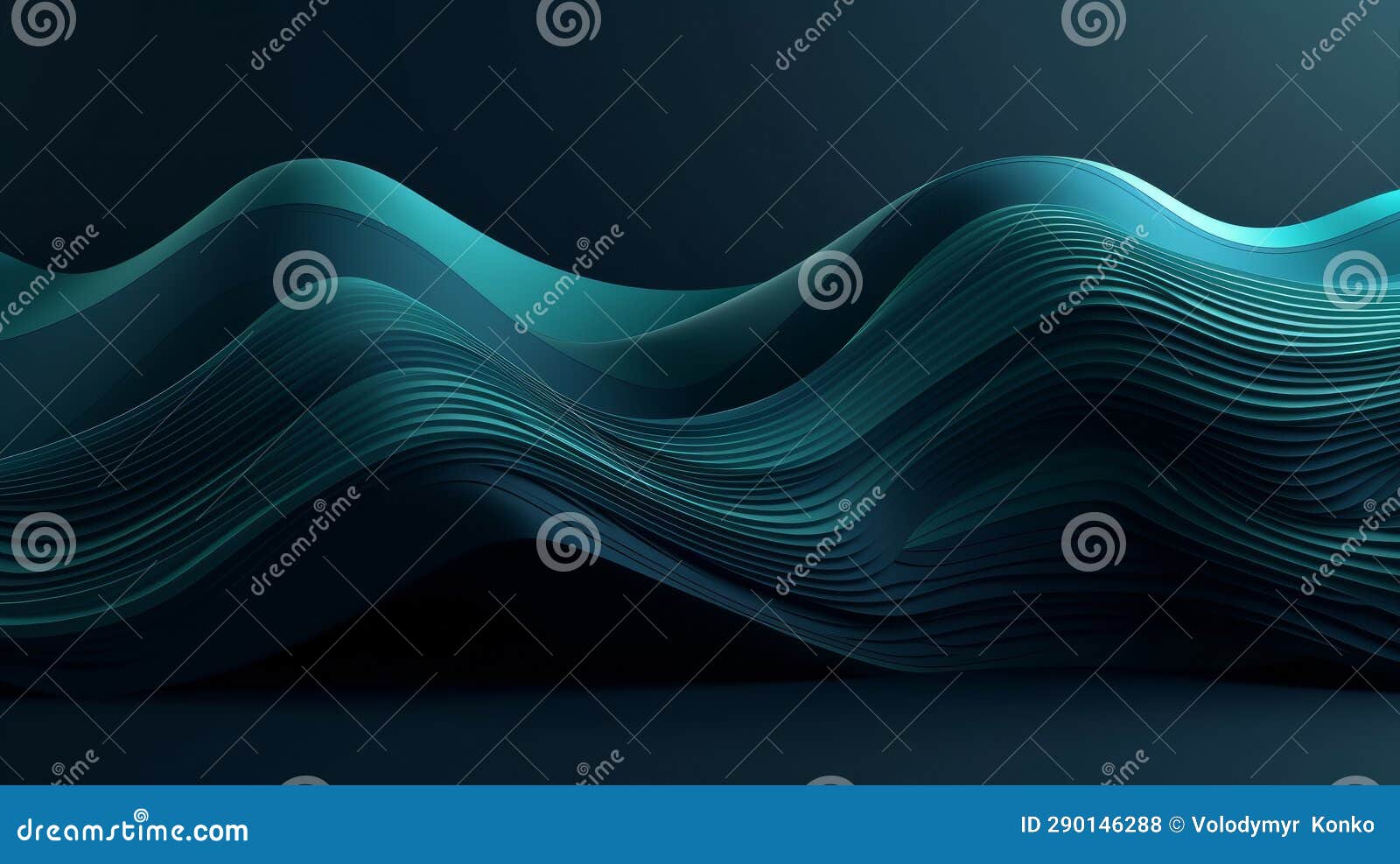 A Blue Wavy Background with a Black Overlay. Generative Ai Stock Photo ...