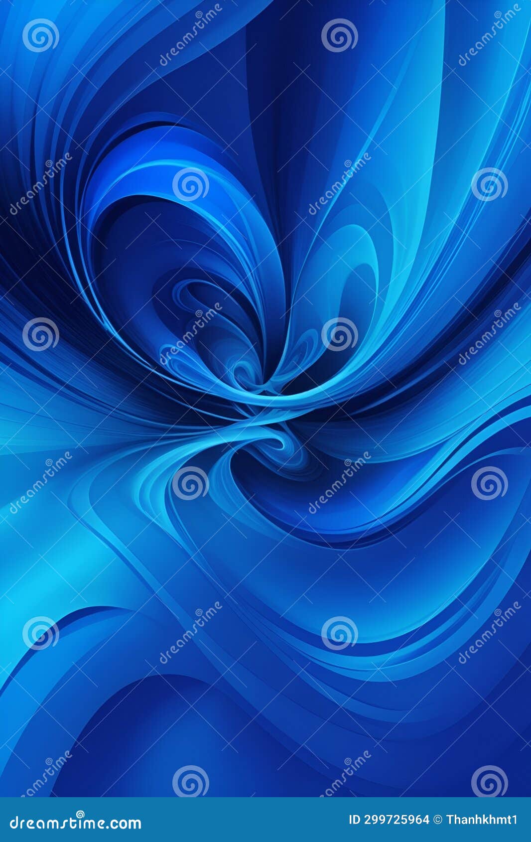 Blue Waves Abstract Background, Vertical Composition Stock Illustration ...