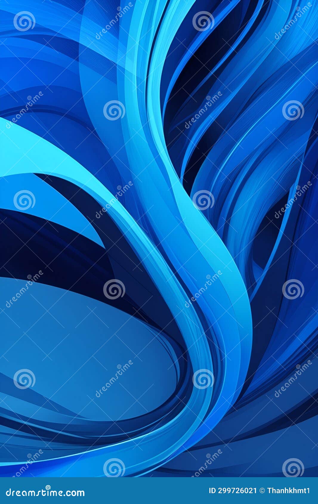 Blue Waves Abstract Background, Vertical Composition Stock Illustration ...