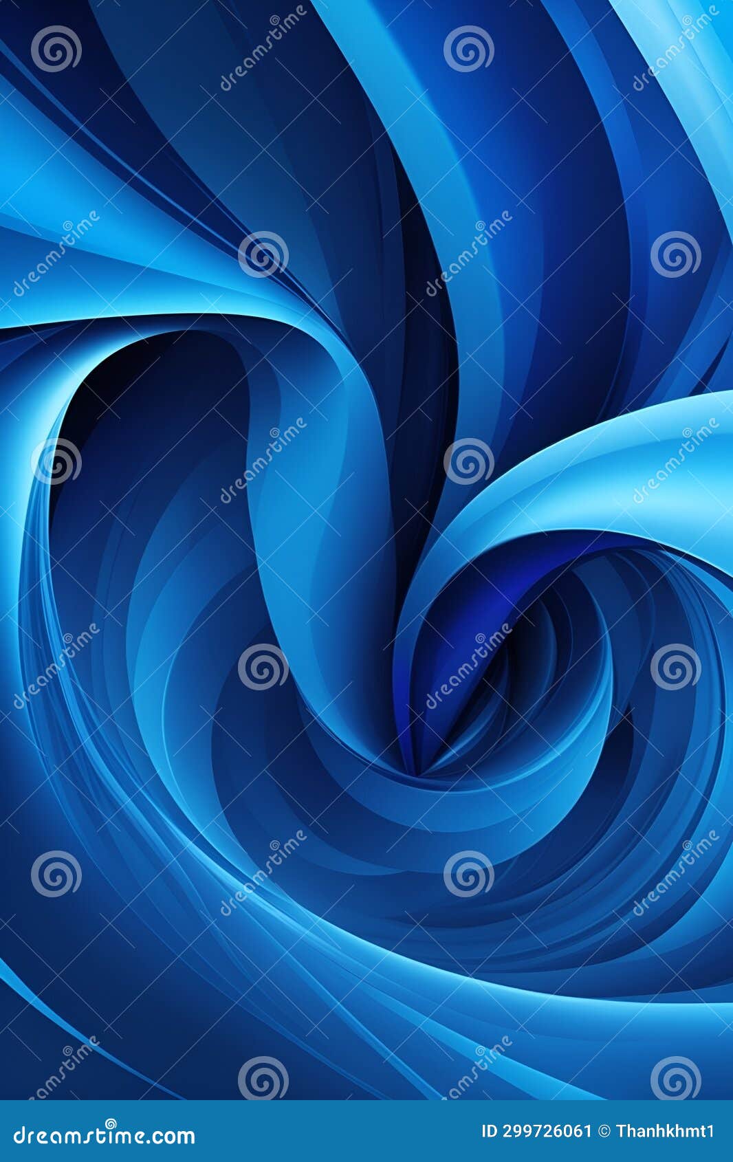 Blue Waves Abstract Background, Vertical Composition Stock Illustration ...