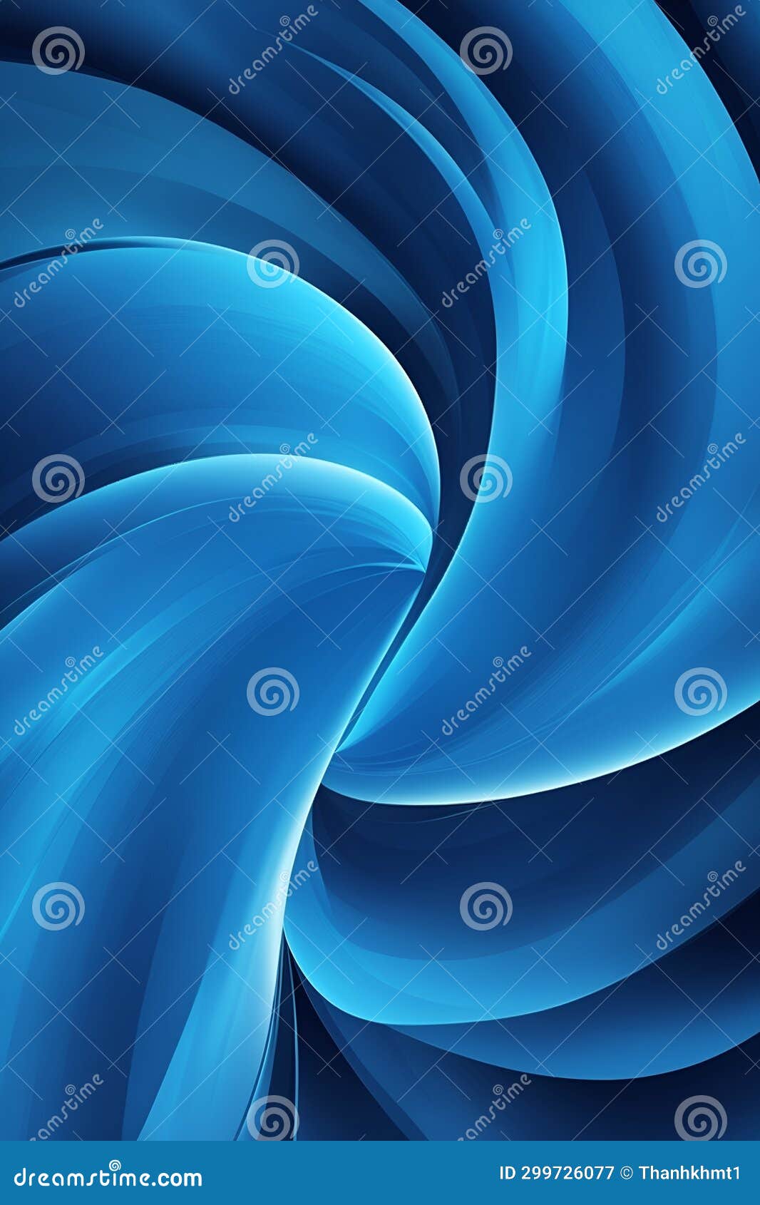 Blue Waves Abstract Background, Vertical Composition Stock Illustration ...