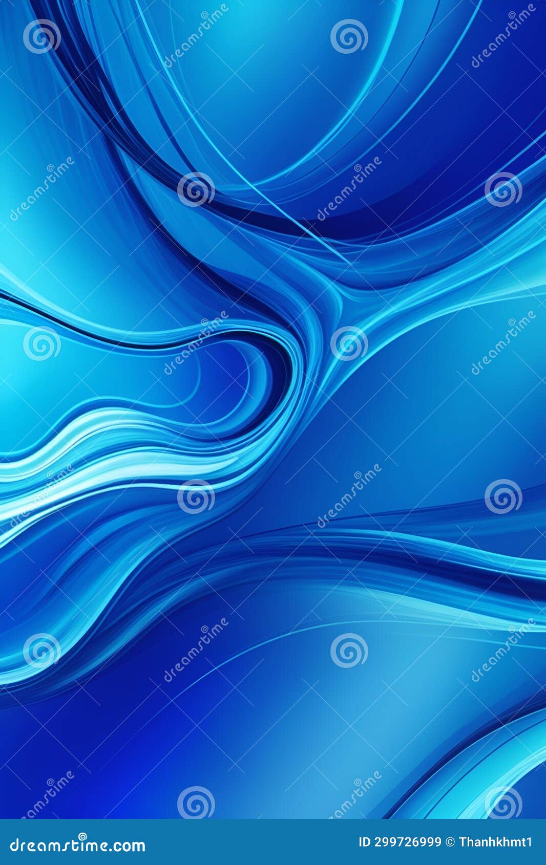 Blue Waves Abstract Background, Vertical Composition Stock Illustration ...