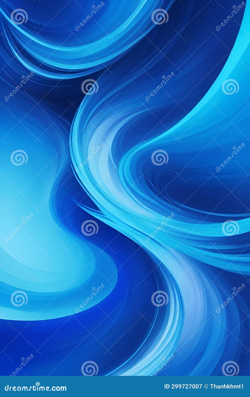 Blue Waves Abstract Background, Vertical Composition Stock Illustration ...