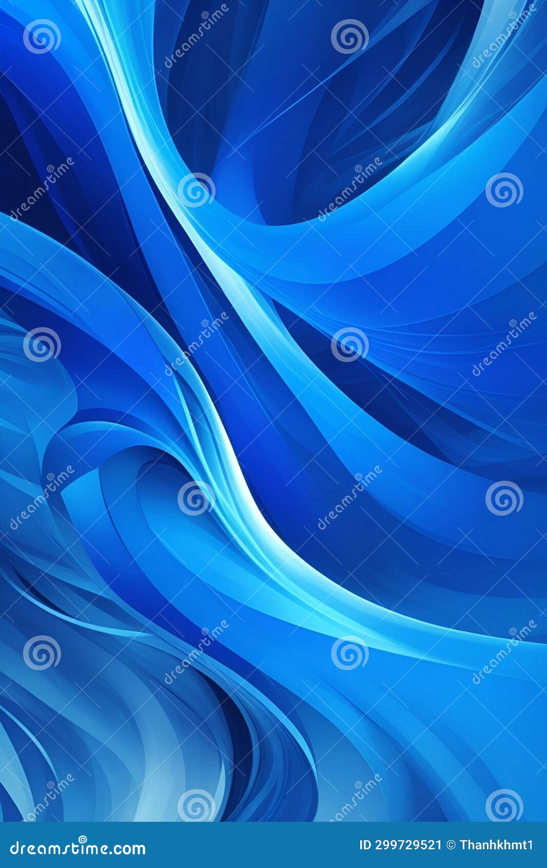 Blue Waves Abstract Background, Vertical Composition Stock Illustration ...