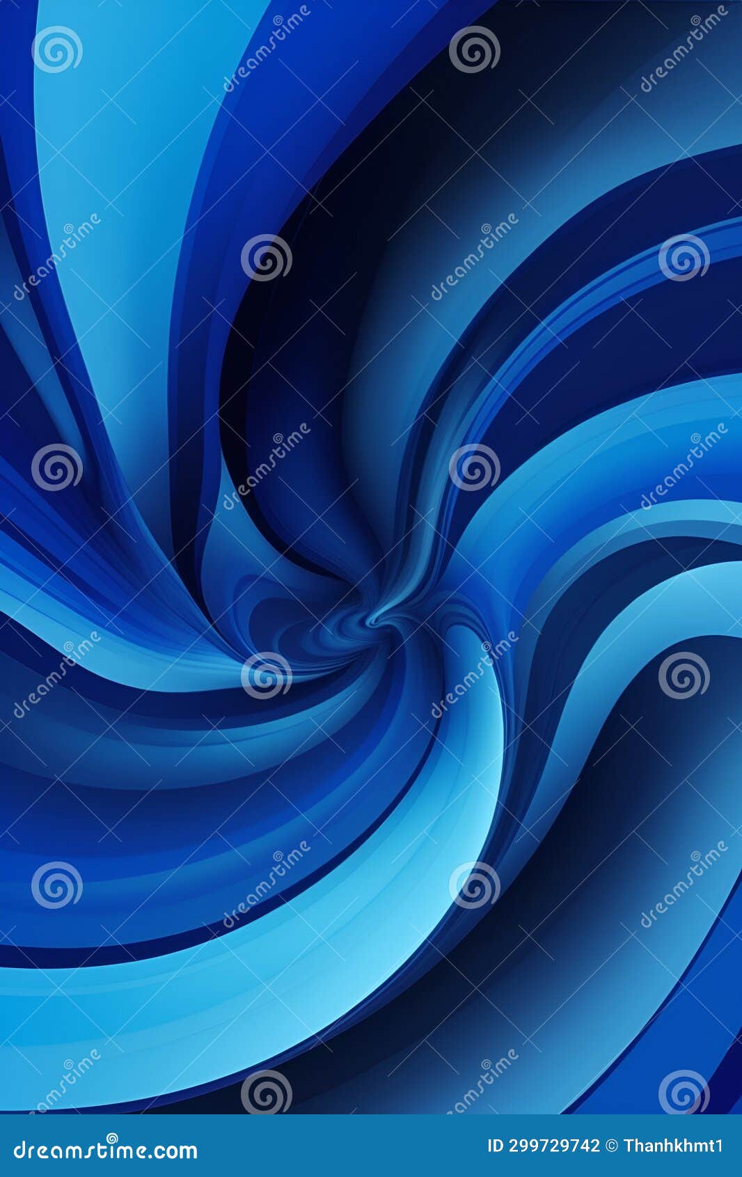 Blue Waves Abstract Background, Vertical Composition Stock Illustration ...