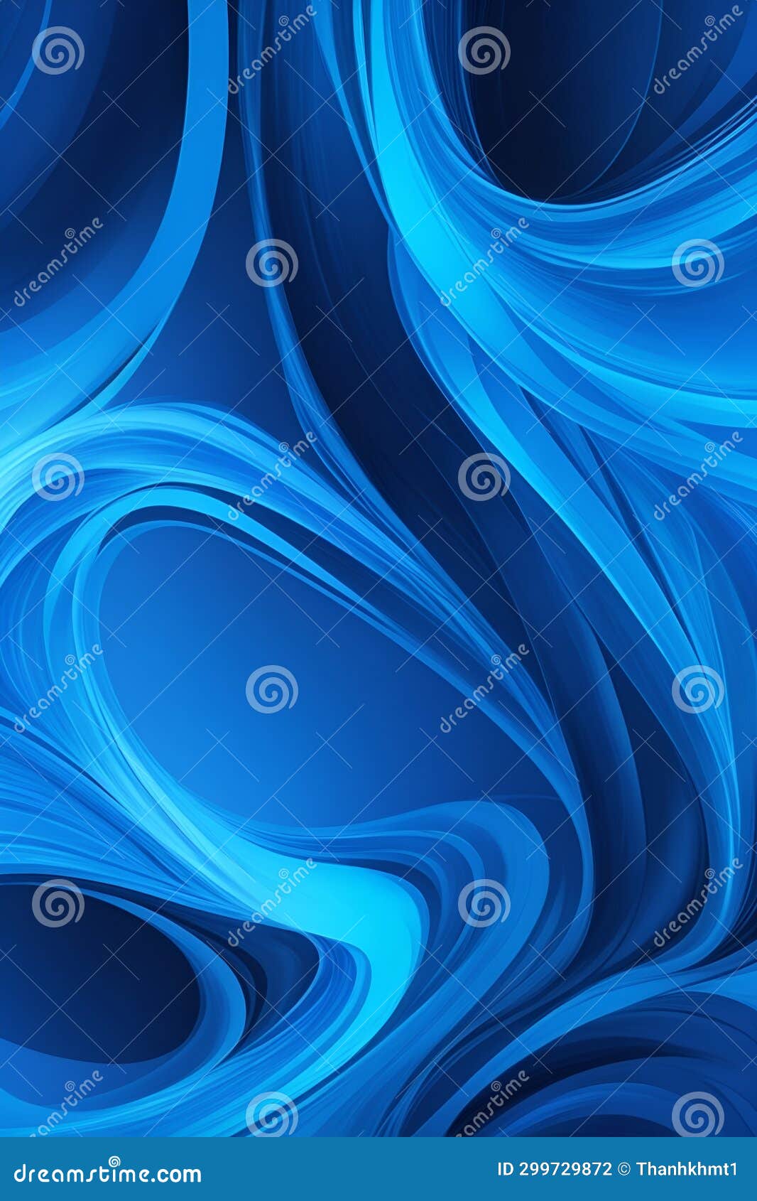 Blue Waves Abstract Background, Vertical Composition Stock Illustration ...