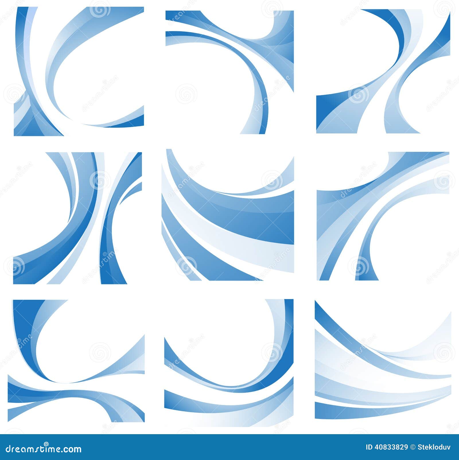 Blue wavy elements set stock vector. Illustration of elements - 40833829