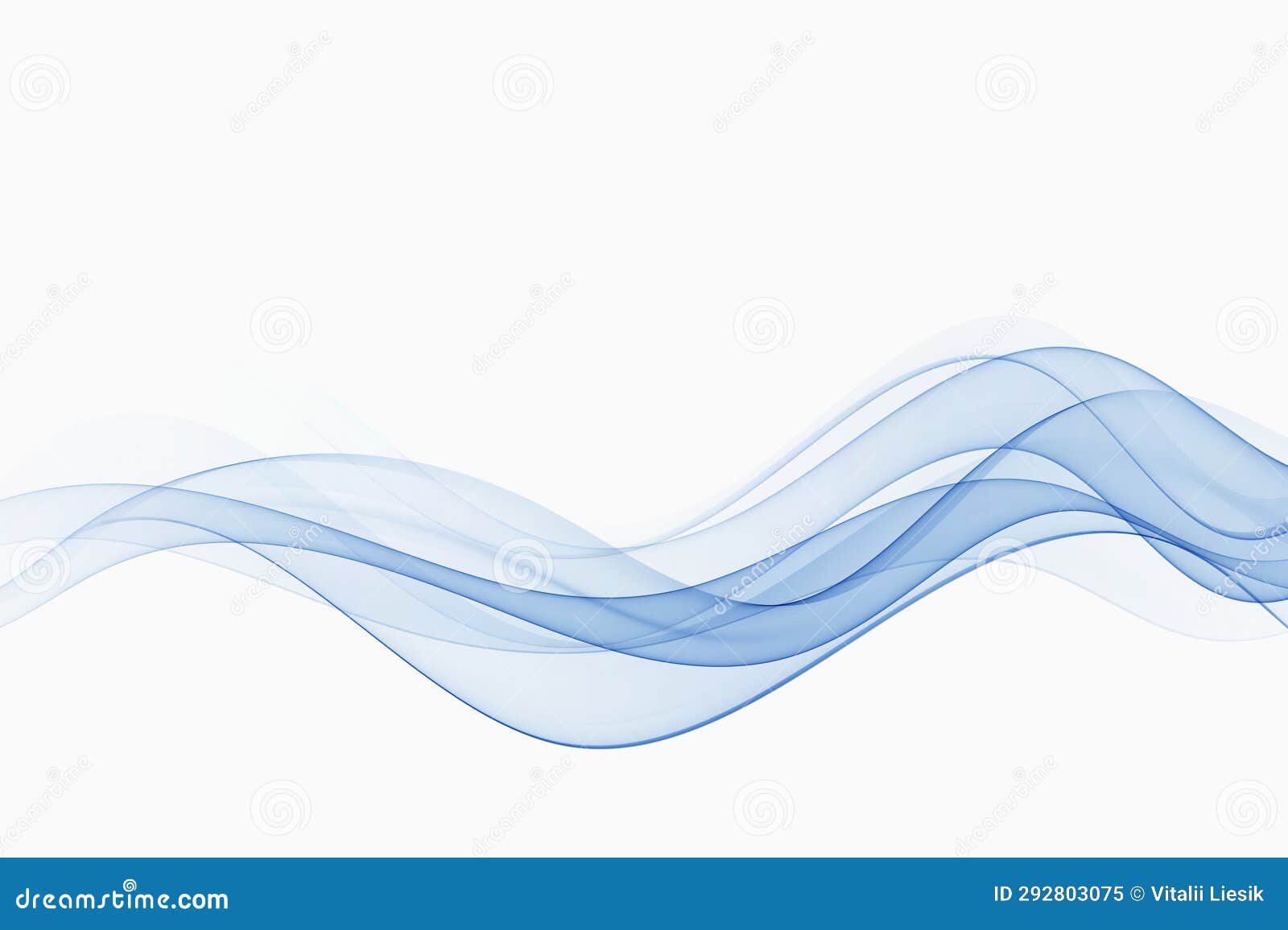 Blue Wavy Line Flow,transparent Abstract Design Element,wave Vector ...