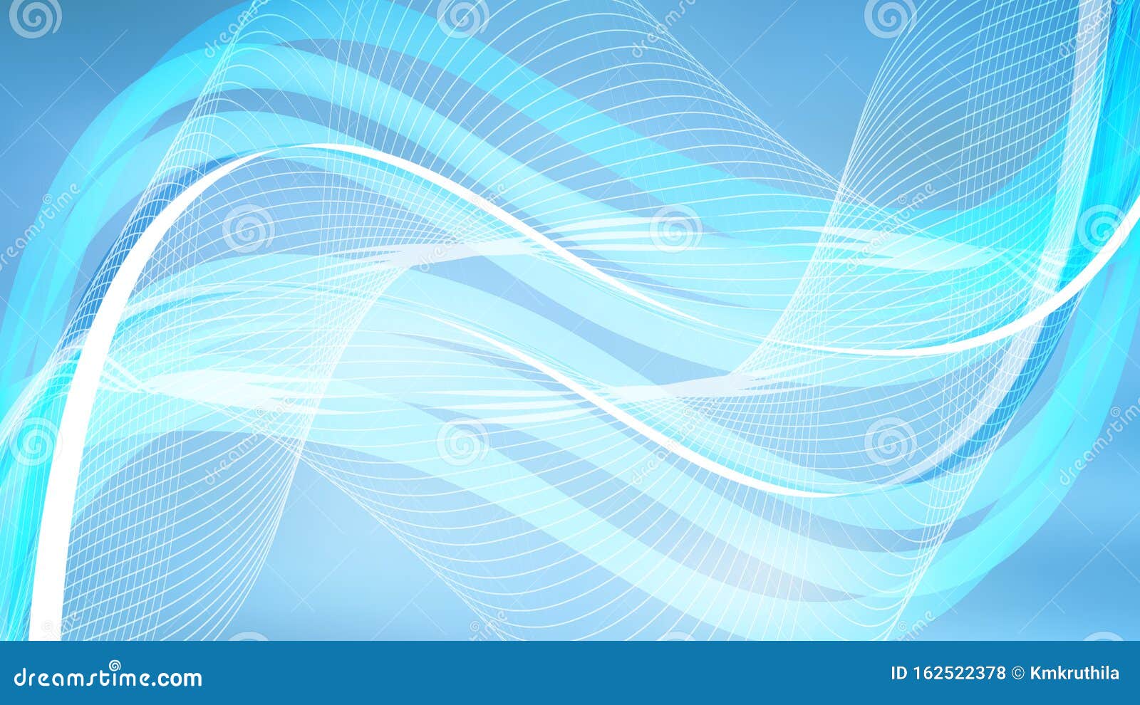 Blue Wavy Lines Background Template Stock Vector - Illustration of flow ...