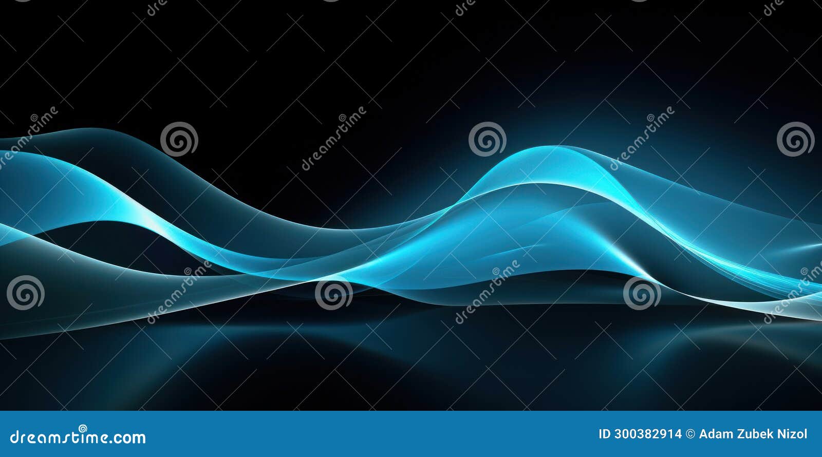 A Blue Wavy Lines on a Black Background Stock Illustration ...