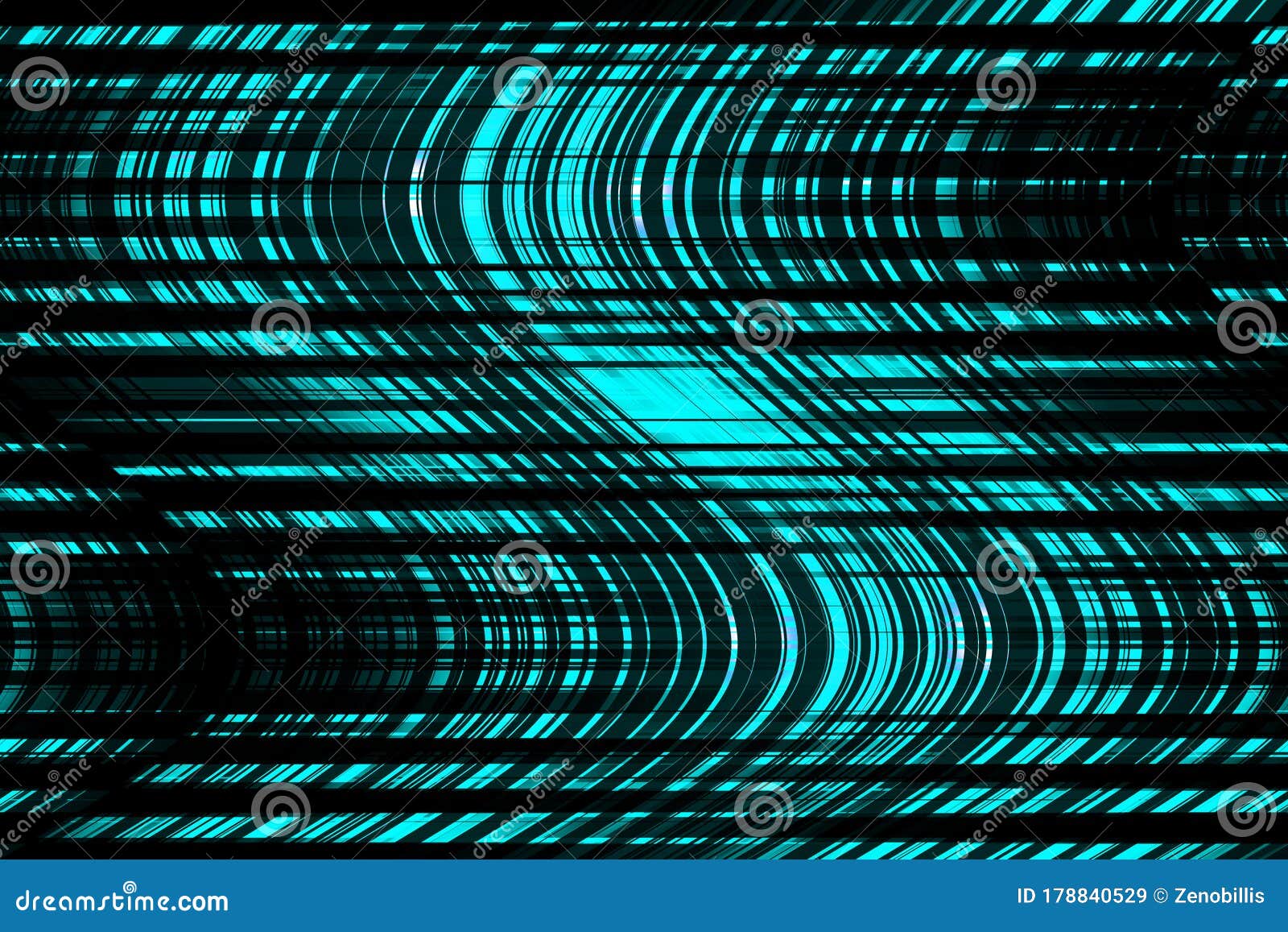 Blue Wavy Lines Pattern. Bright Shining Objects on Dark Background ...