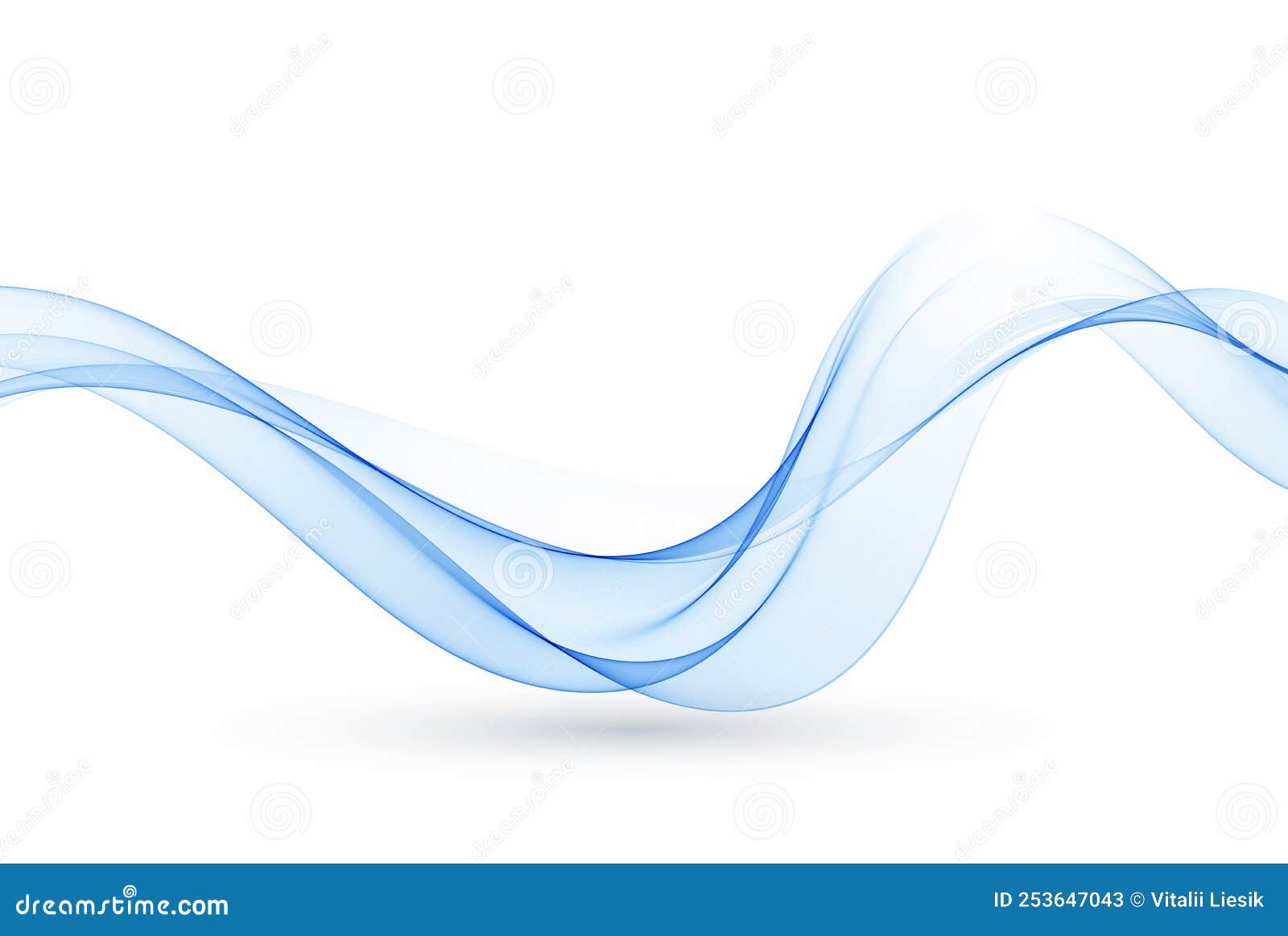 Blue Wavy Lines, Transparent Vector Abstract Wave Flow. Stock ...