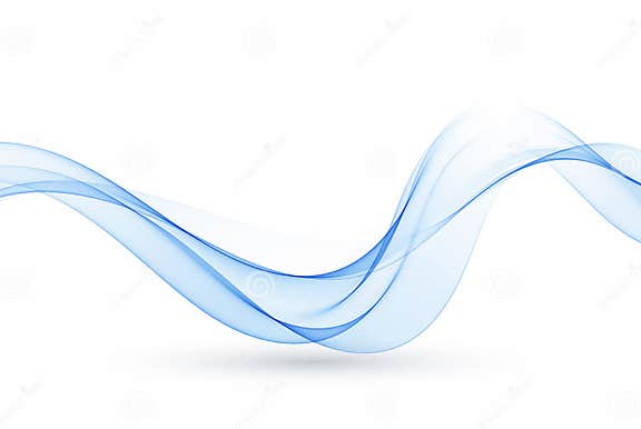 Blue Wavy Lines, Transparent Vector Abstract Wave Flow. Stock ...