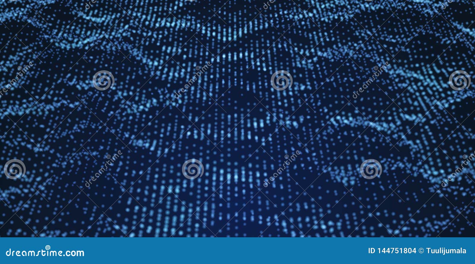 Blue Wavy Particle Dots Surface Background Stock Vector - Illustration ...