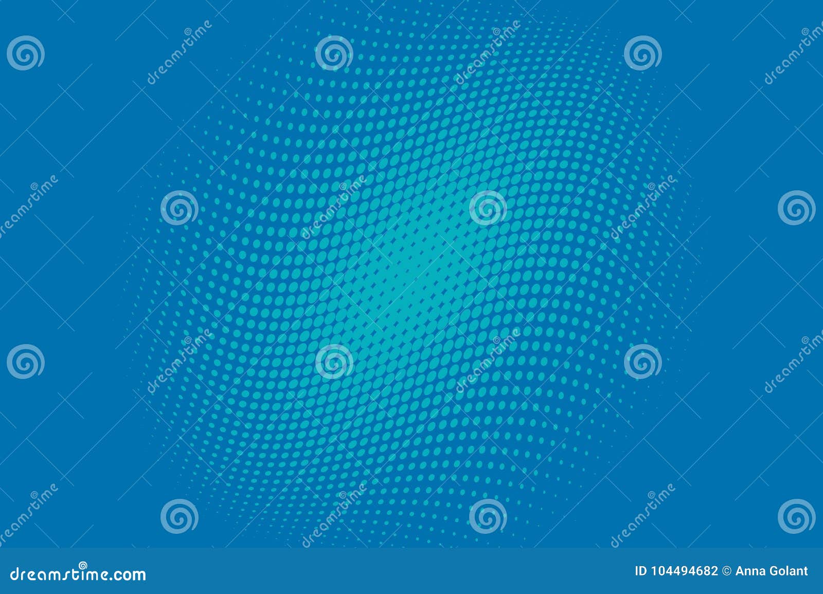 Blue Wavy Pattern Halftone Background. Comic Dotted Backdrop with ...