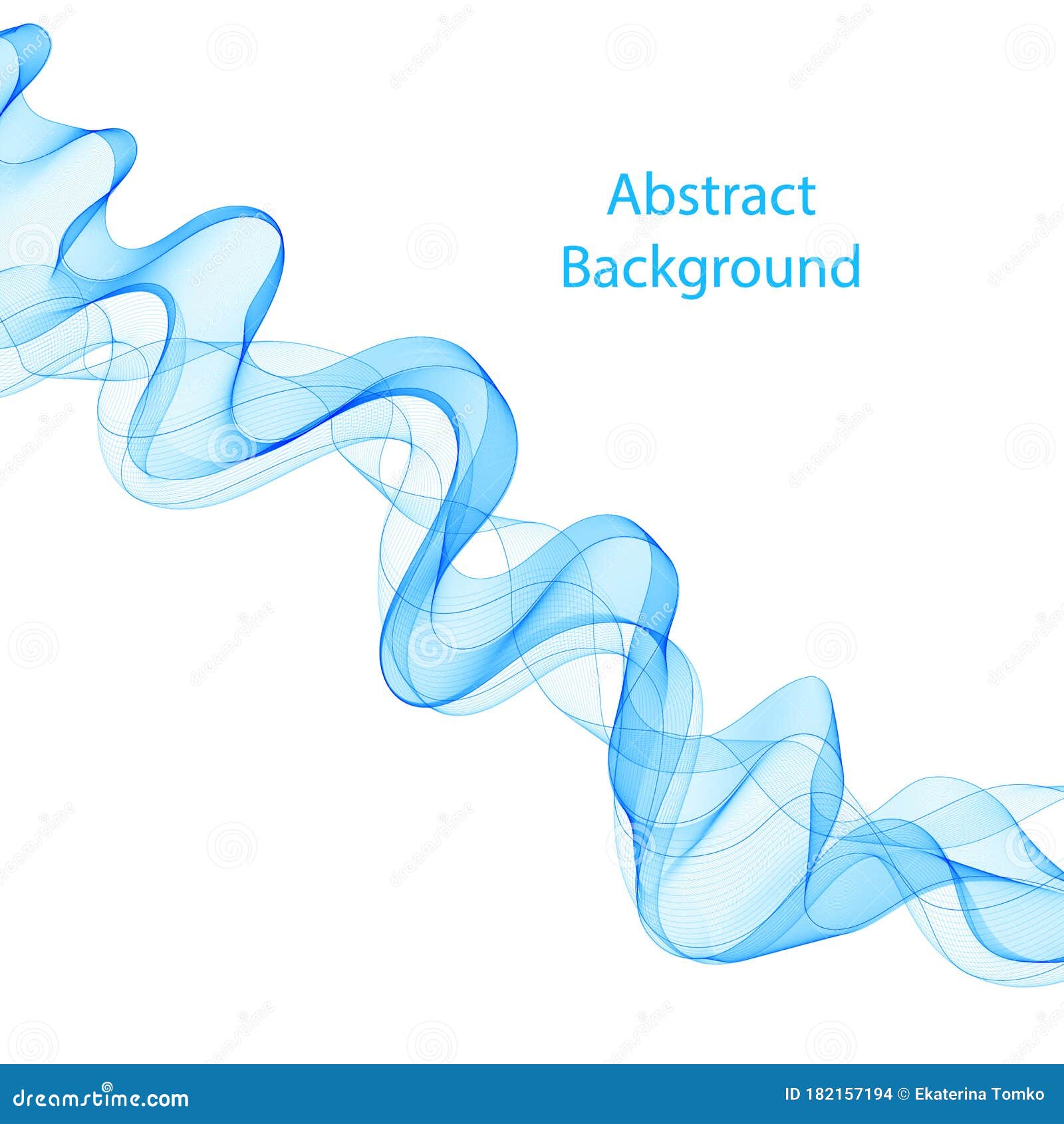 Blue Wavy Smooth Lines. Vector Abstract Background. Wave As a Design ...