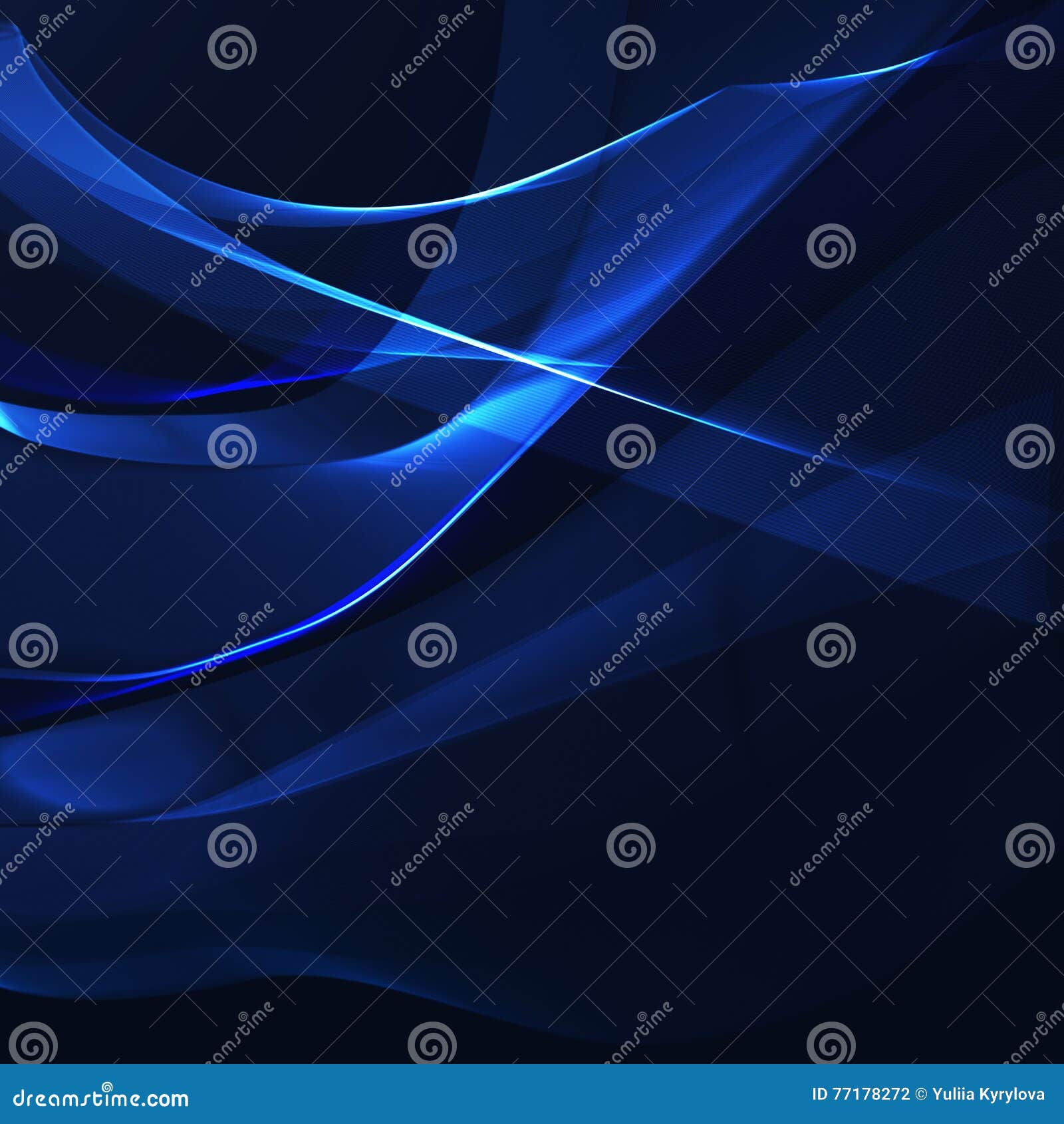 Blue Wavy Stripes on a Dark Background Stock Vector - Illustration of ...