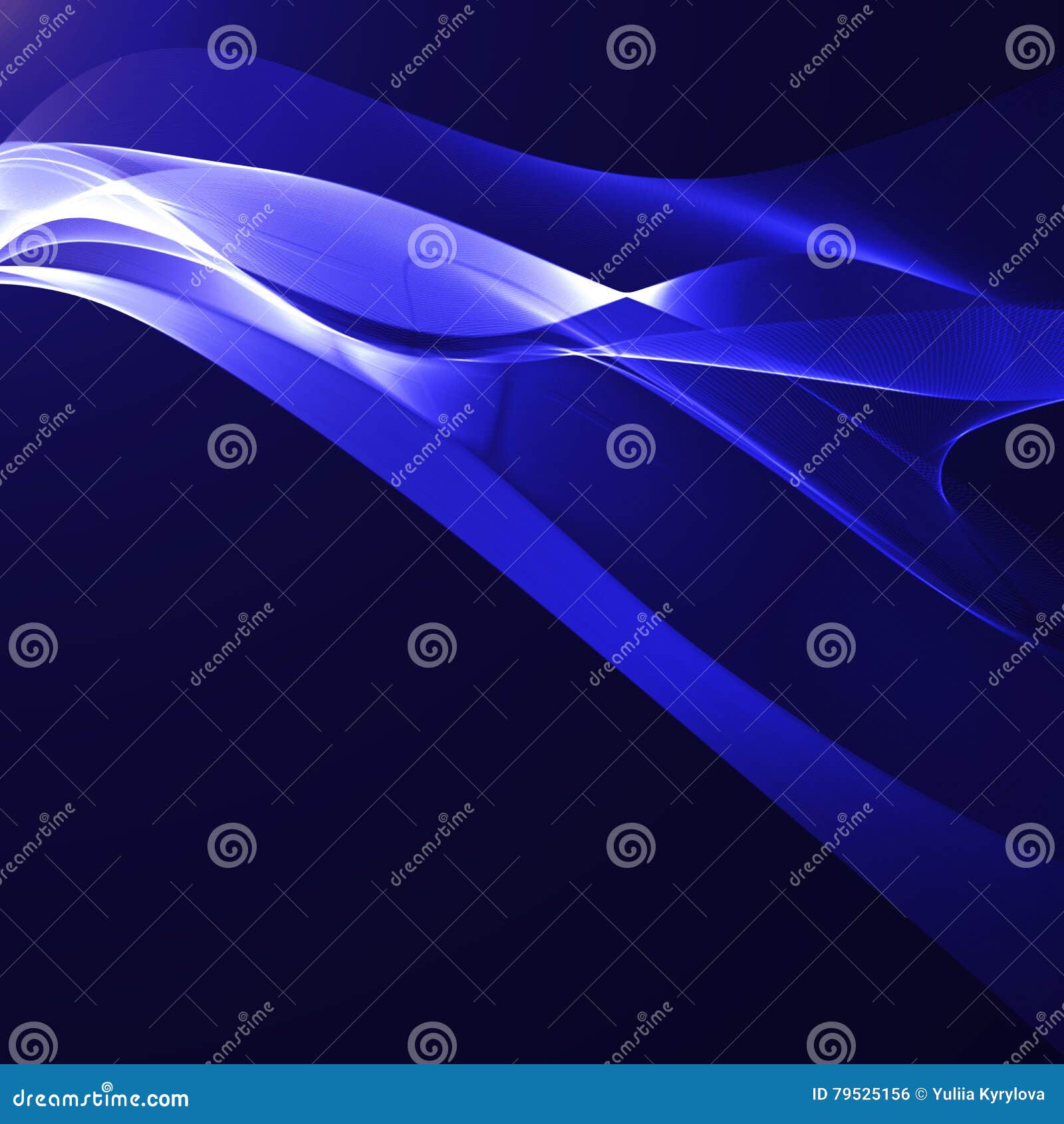 Blue Wavy Stripes on a Dark Background Stock Vector - Illustration of ...