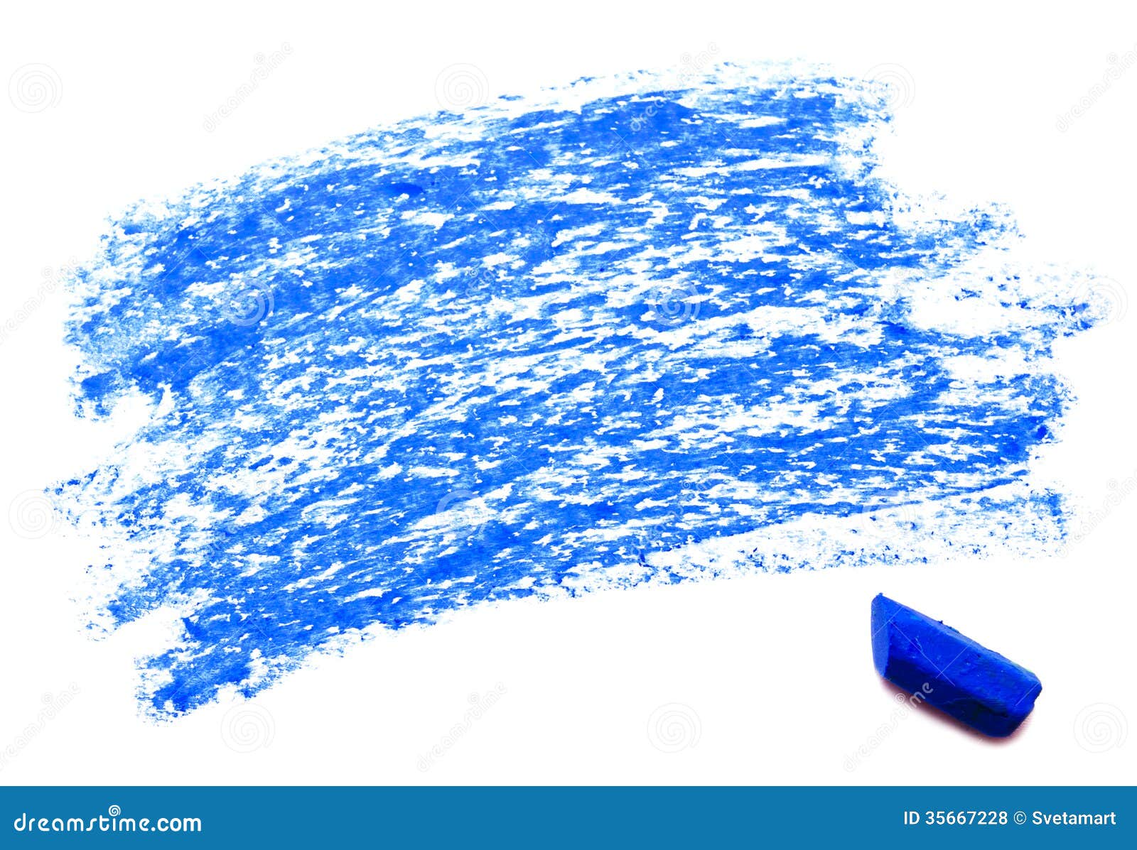 Blue Wax Crayon Isolated on a White Stock Photo - Image of craft ...