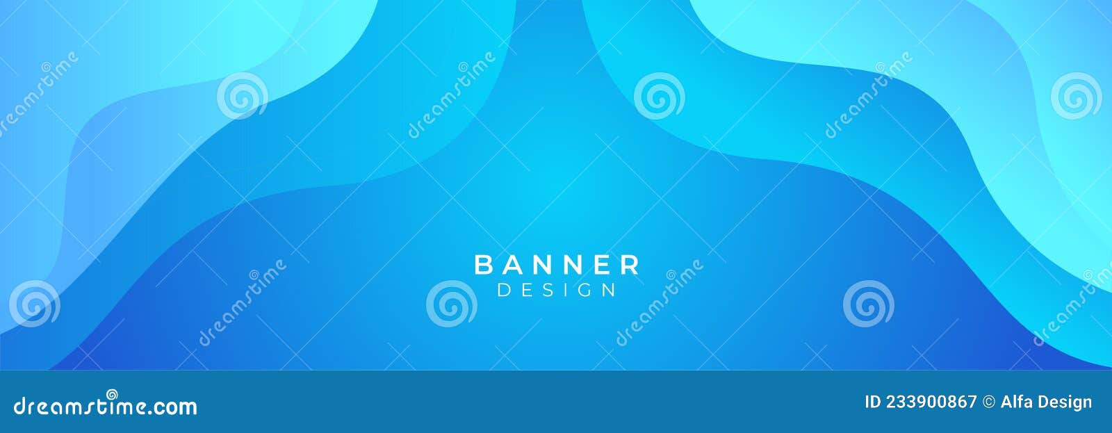 Blue Web Banner with Geometric Background. Horizontal Promotion Banners ...