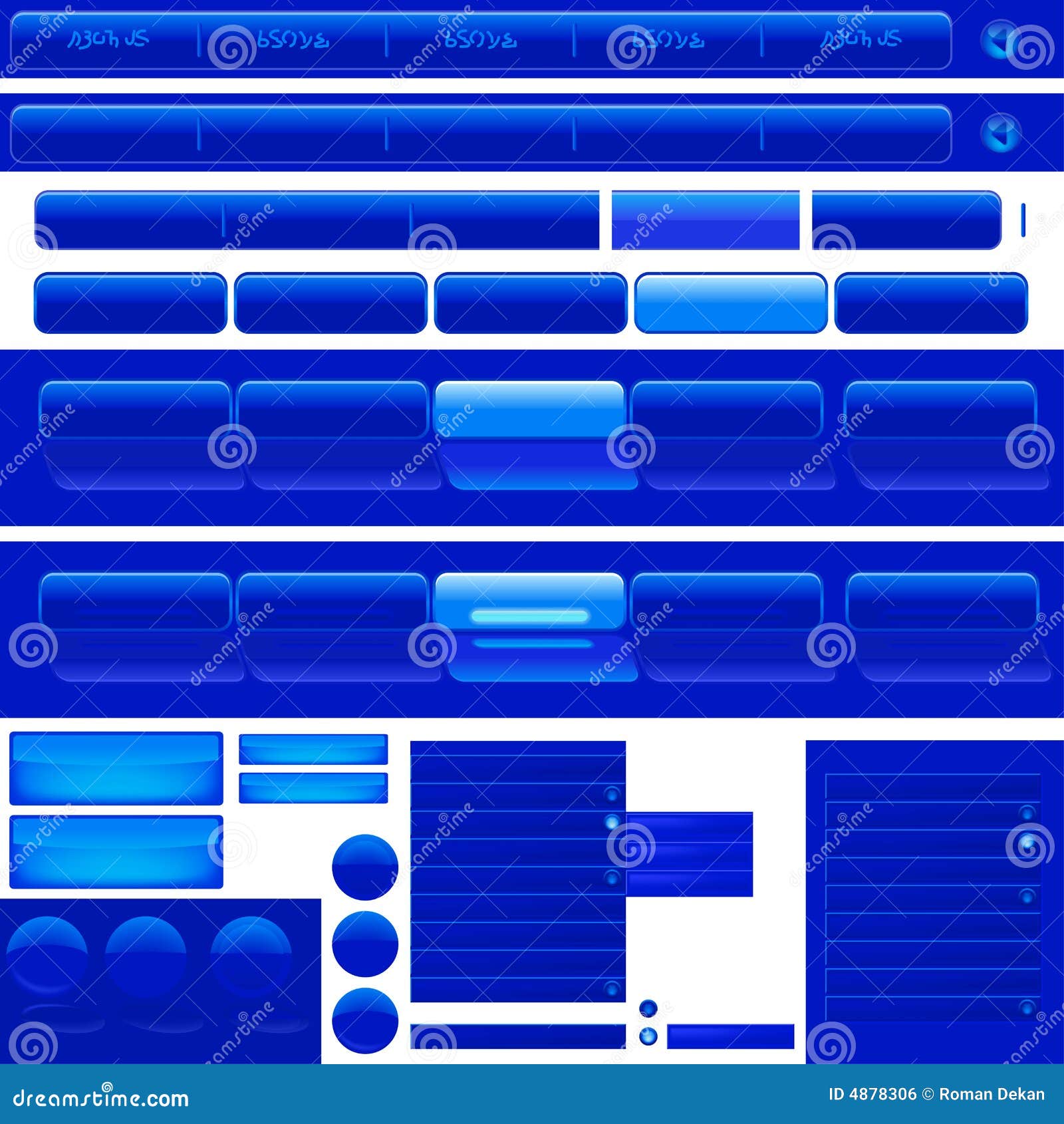 Blue Web Buttons stock vector. Illustration of clip, glass - 4878306