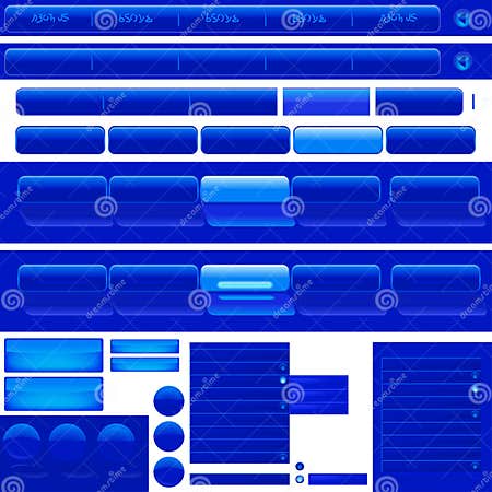 Blue Web Buttons stock vector. Illustration of clip, glass - 4878306