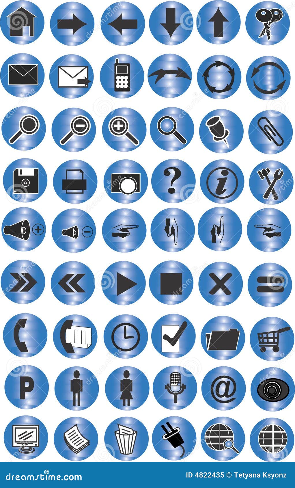 Blue Web Buttons Collection Stock Vector - Illustration of ...