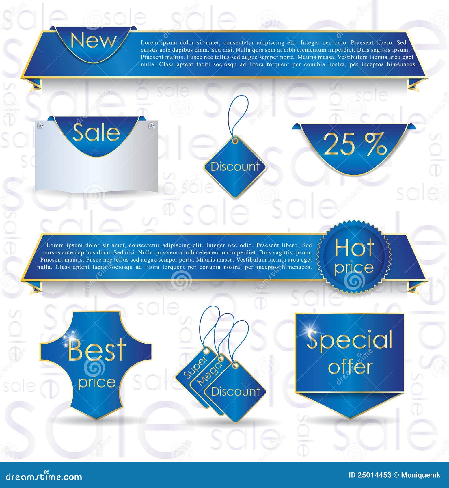 Blue Web Design Banner Sale for Website Stock Vector - Illustration of ...