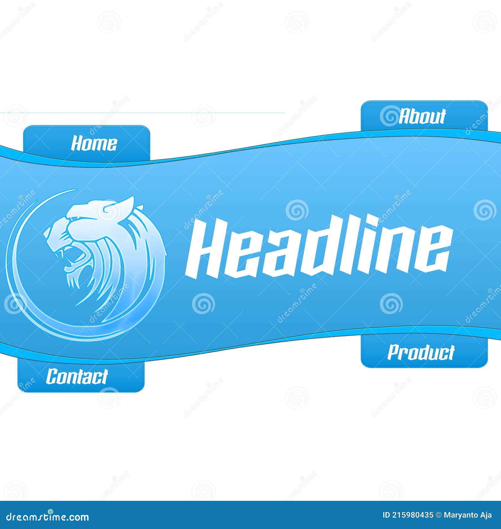 Blue Web Header Template stock vector. Illustration of design - 215980435