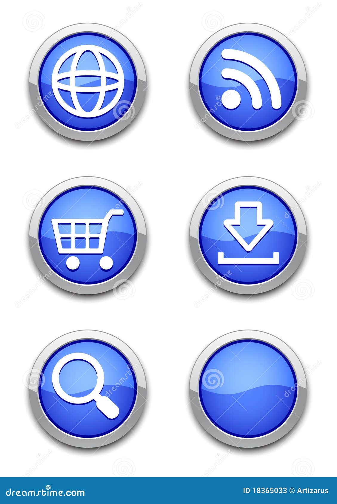 Blue web icons stock vector. Illustration of circle, shadow - 18365033