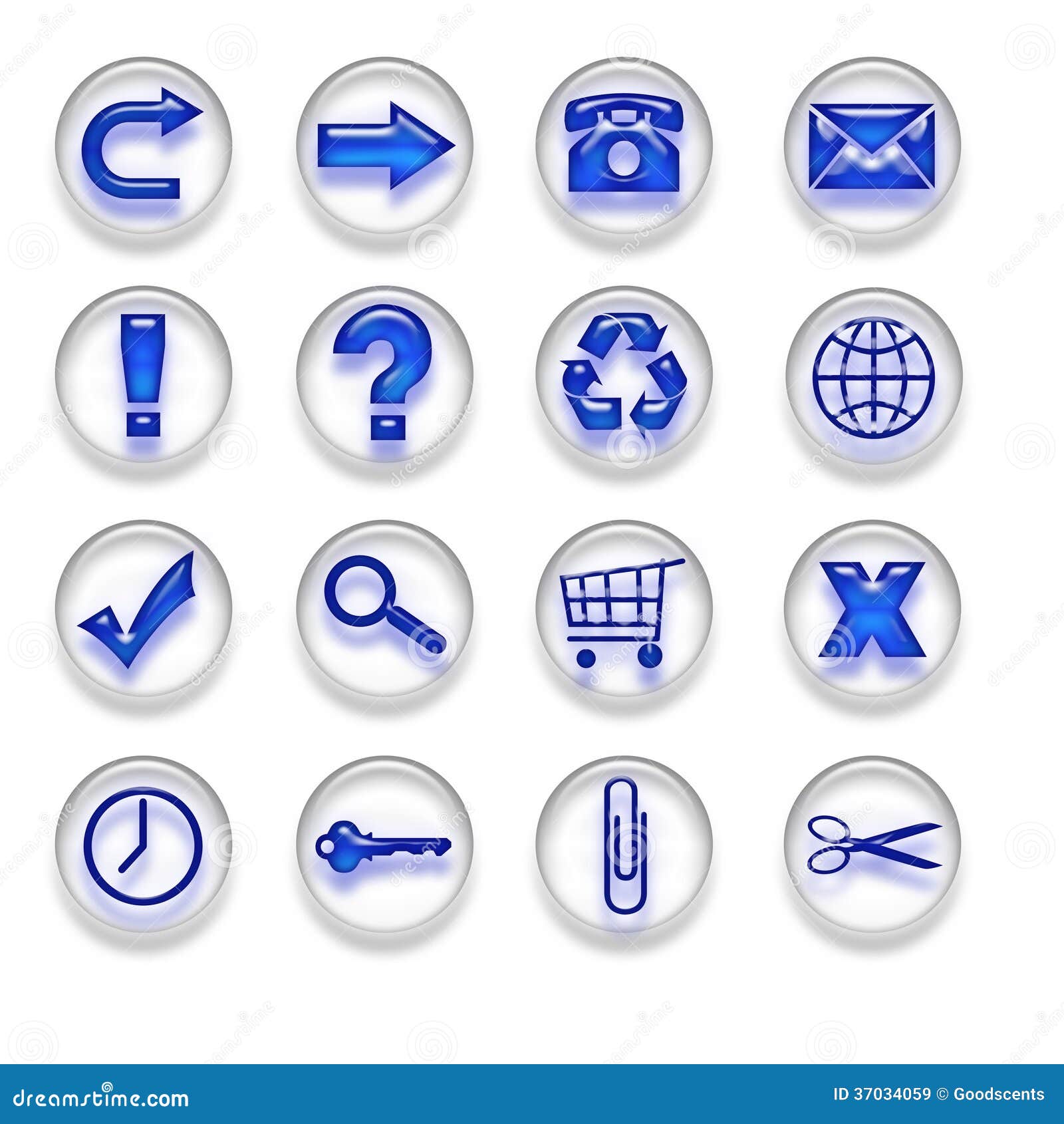 Blue Web Icons Buttons Set Part 1 Stock Image - Illustration of clear ...