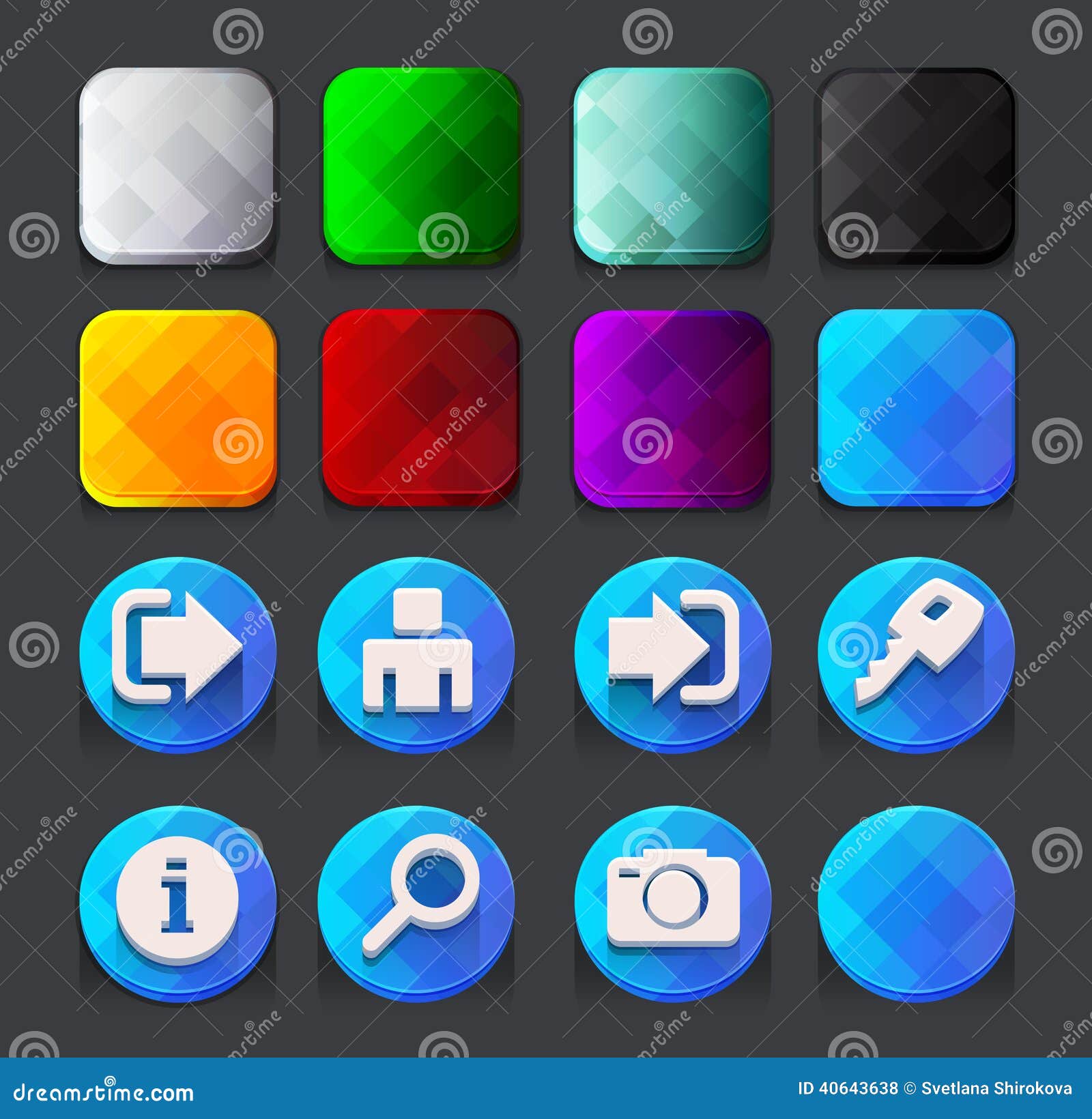 Blue web icons collection stock illustration. Illustration of ...