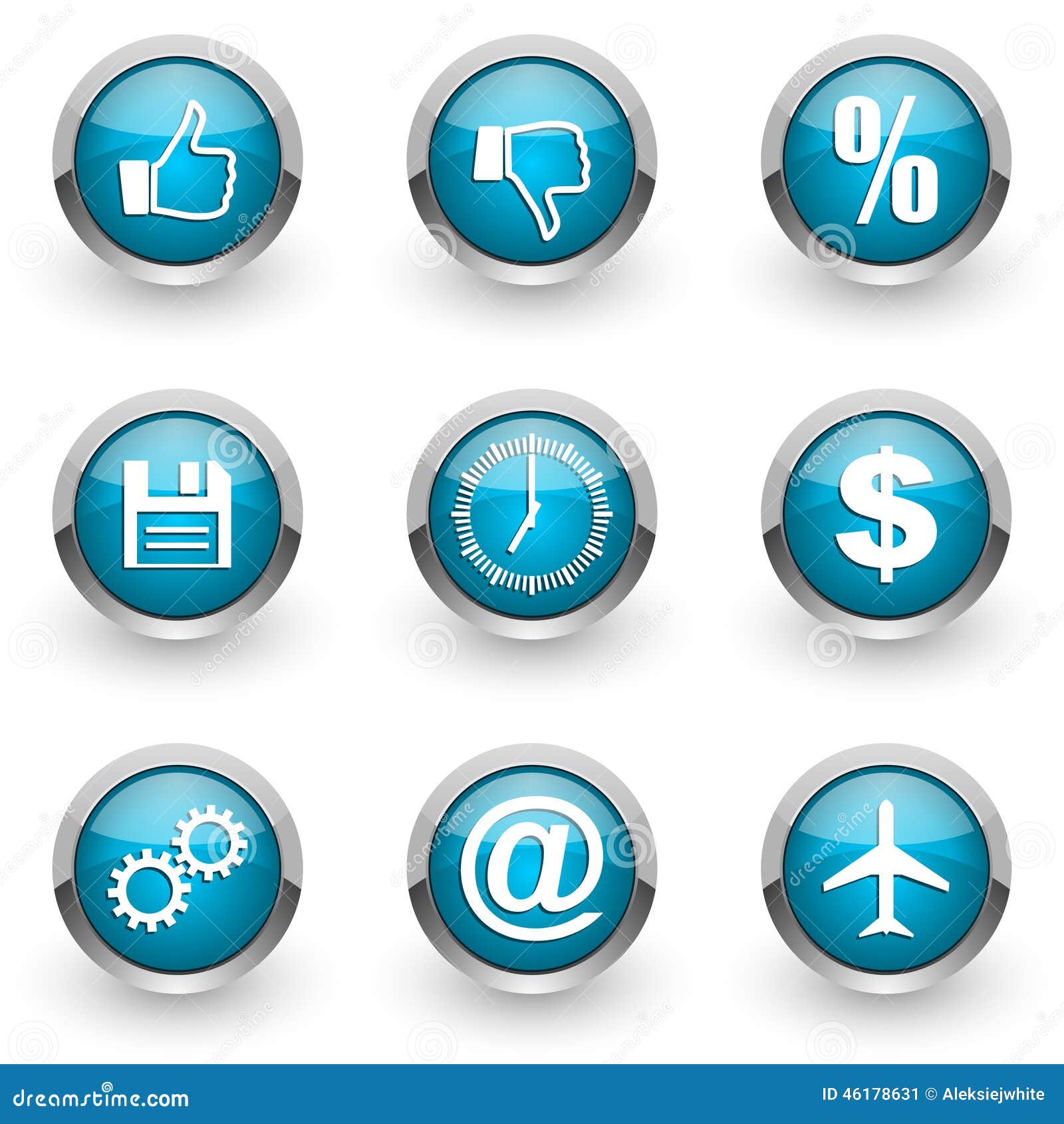 Blue web icons set stock illustration. Illustration of business - 46178631