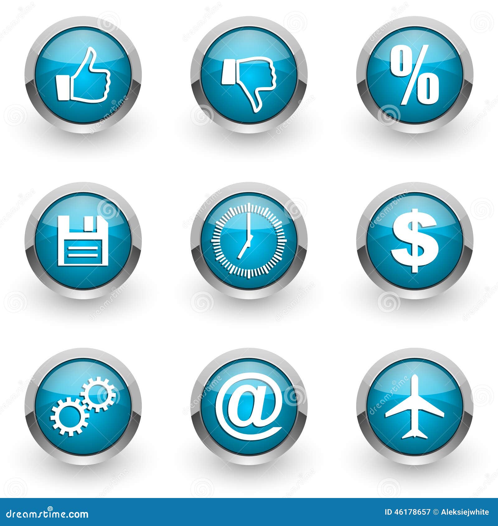 Blue web icons set stock illustration. Illustration of data - 46178657