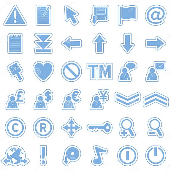 Blue Web Stickers Icons [2] Stock Vector - Illustration of document ...