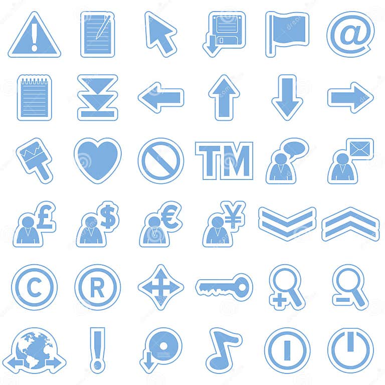 Blue Web Stickers Icons [2] Stock Vector - Illustration of document ...