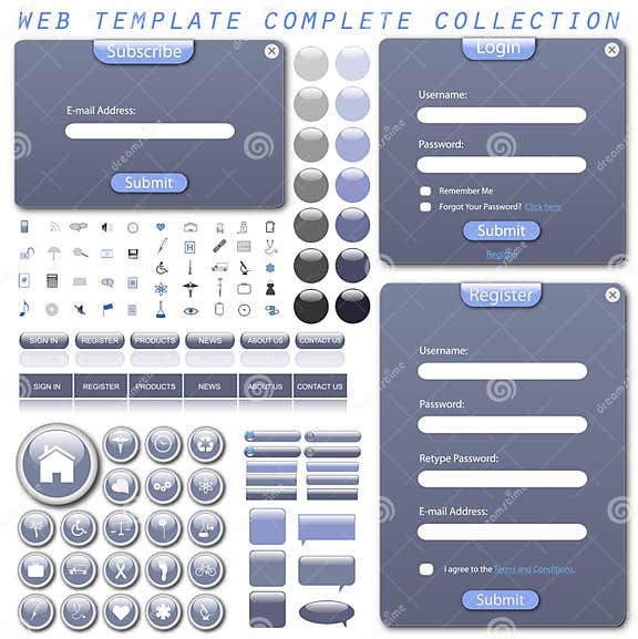 Blue Web Template stock vector. Illustration of color - 17593125