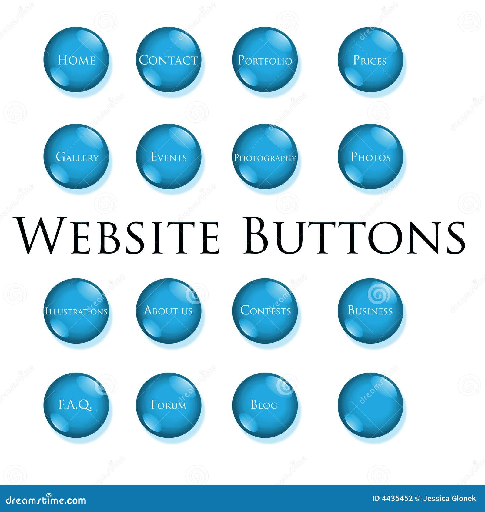 Blue website buttons stock illustration. Illustration of business - 4435452