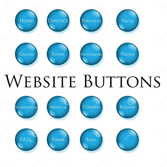 Blue website buttons stock illustration. Illustration of business - 4435452