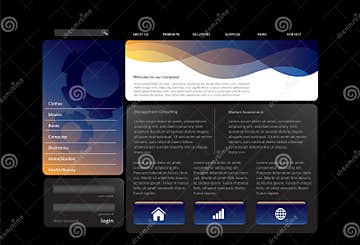 Blue website template stock vector. Illustration of layout - 23199031