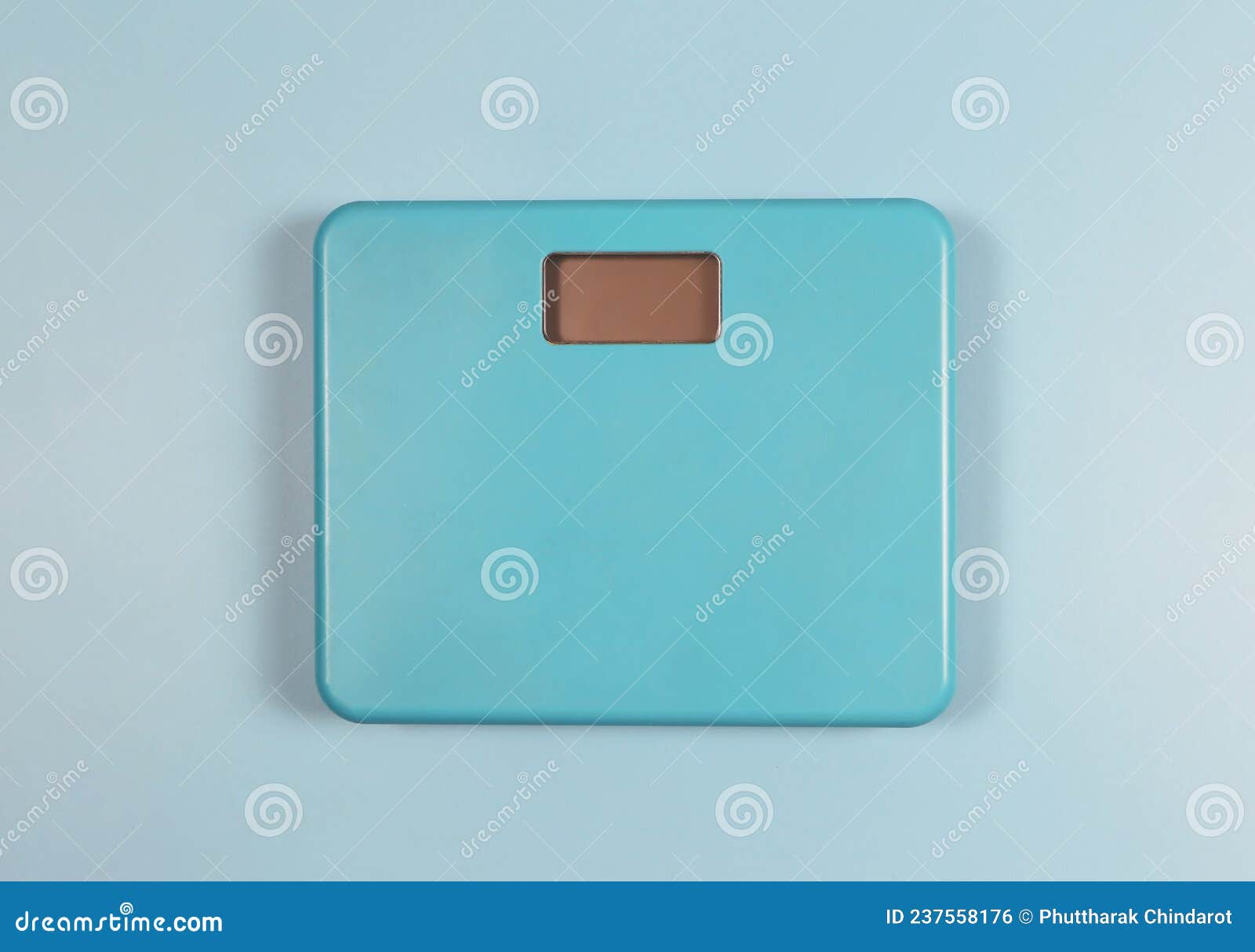 Blue Weight Scale on Blue Background Stock Photo - Image of instrument ...