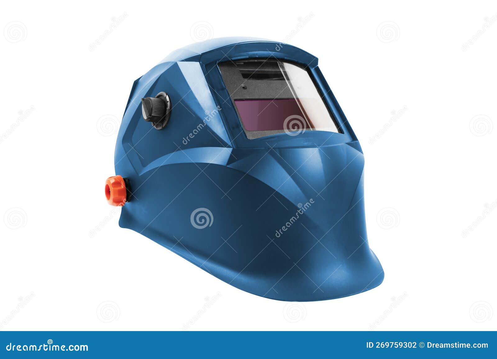 Blue Welding Mask Isolated. Welding Equipment Isolated on White ...