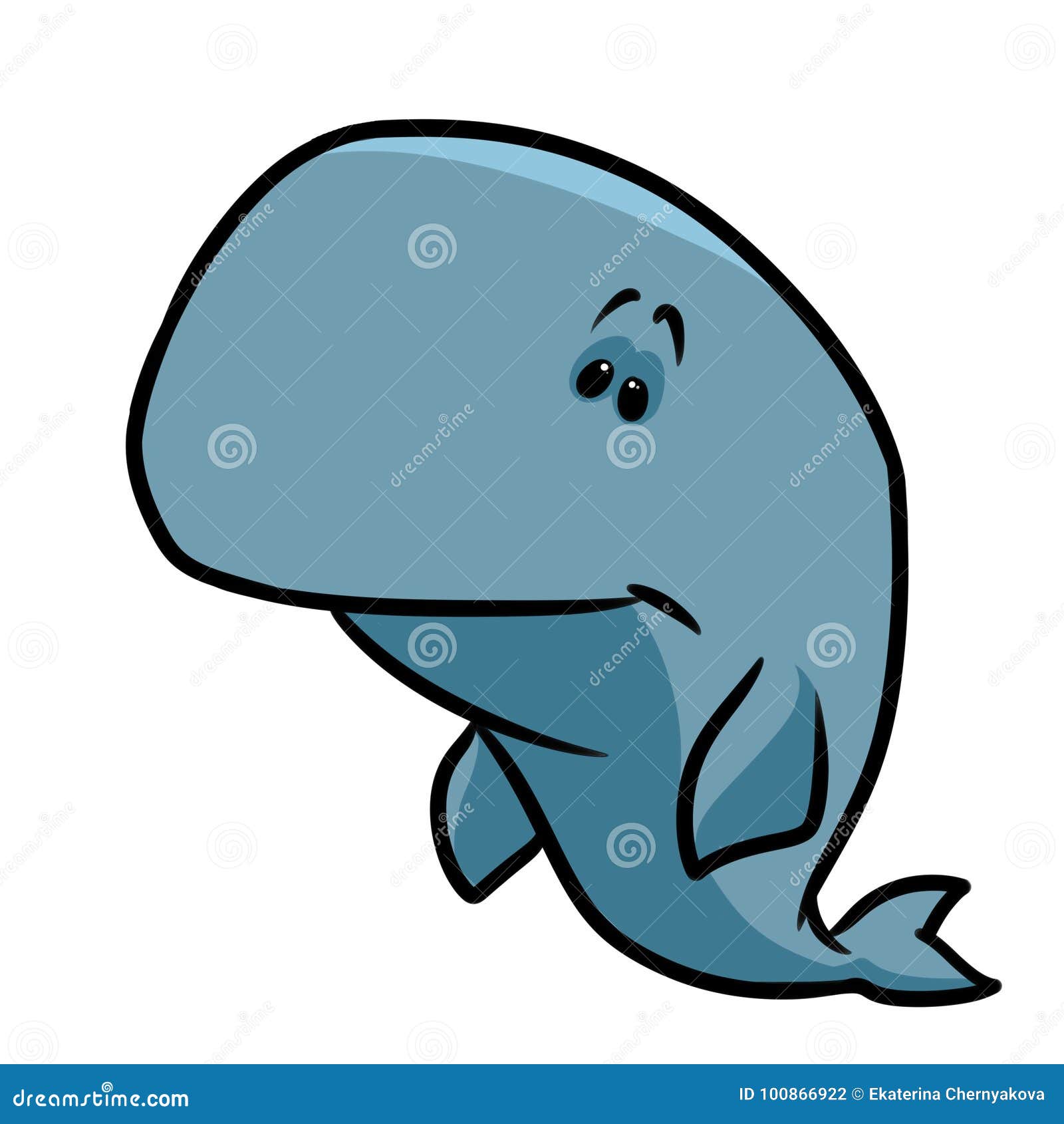 Blue Whale Cartoon Illustration Stock Illustration - Illustration of ...