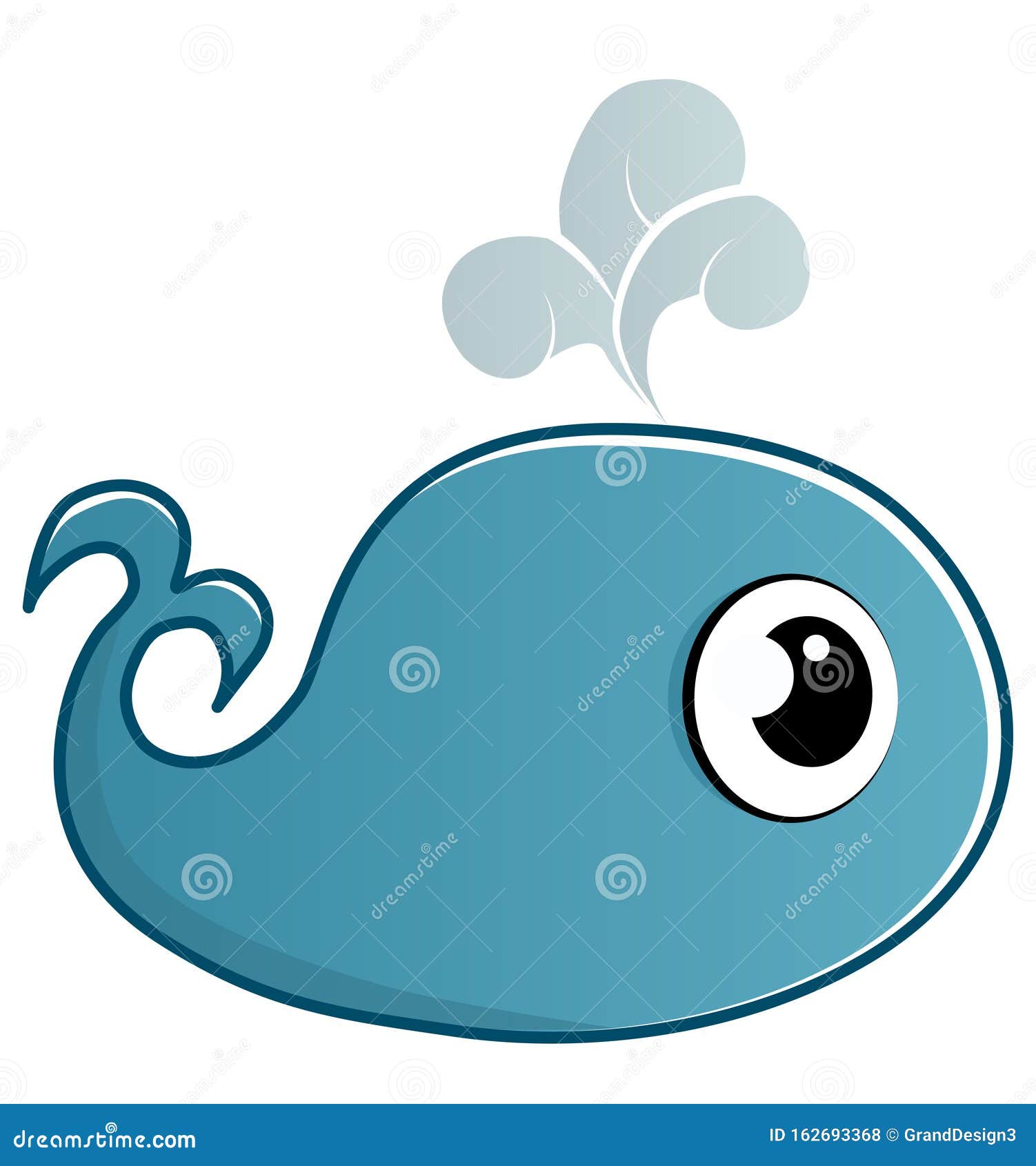 Blue Whale Cute Whale. Vector Illustration. Stock Vector - Illustration ...