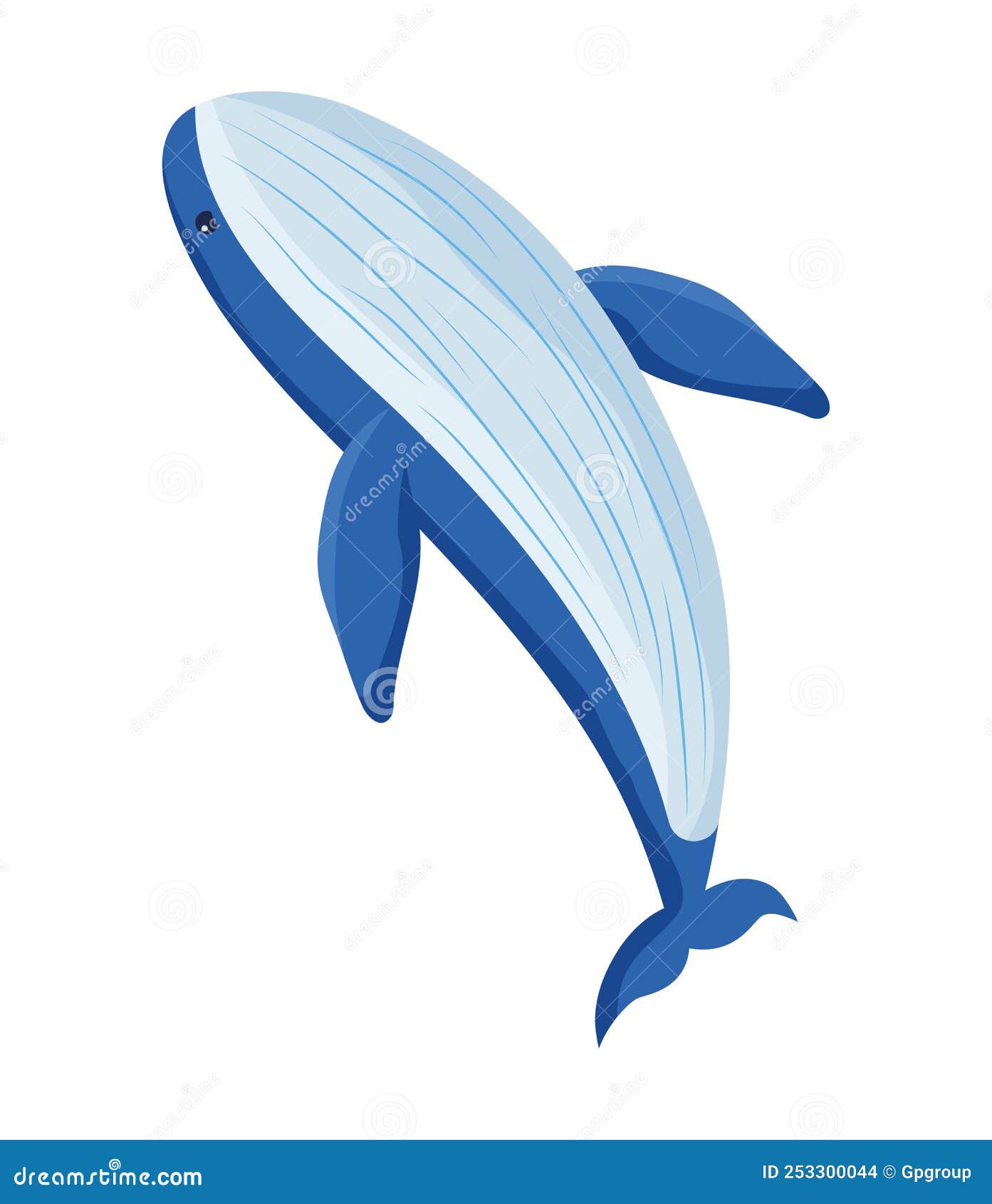 Blue whale illustration stock vector. Illustration of blue - 253300044