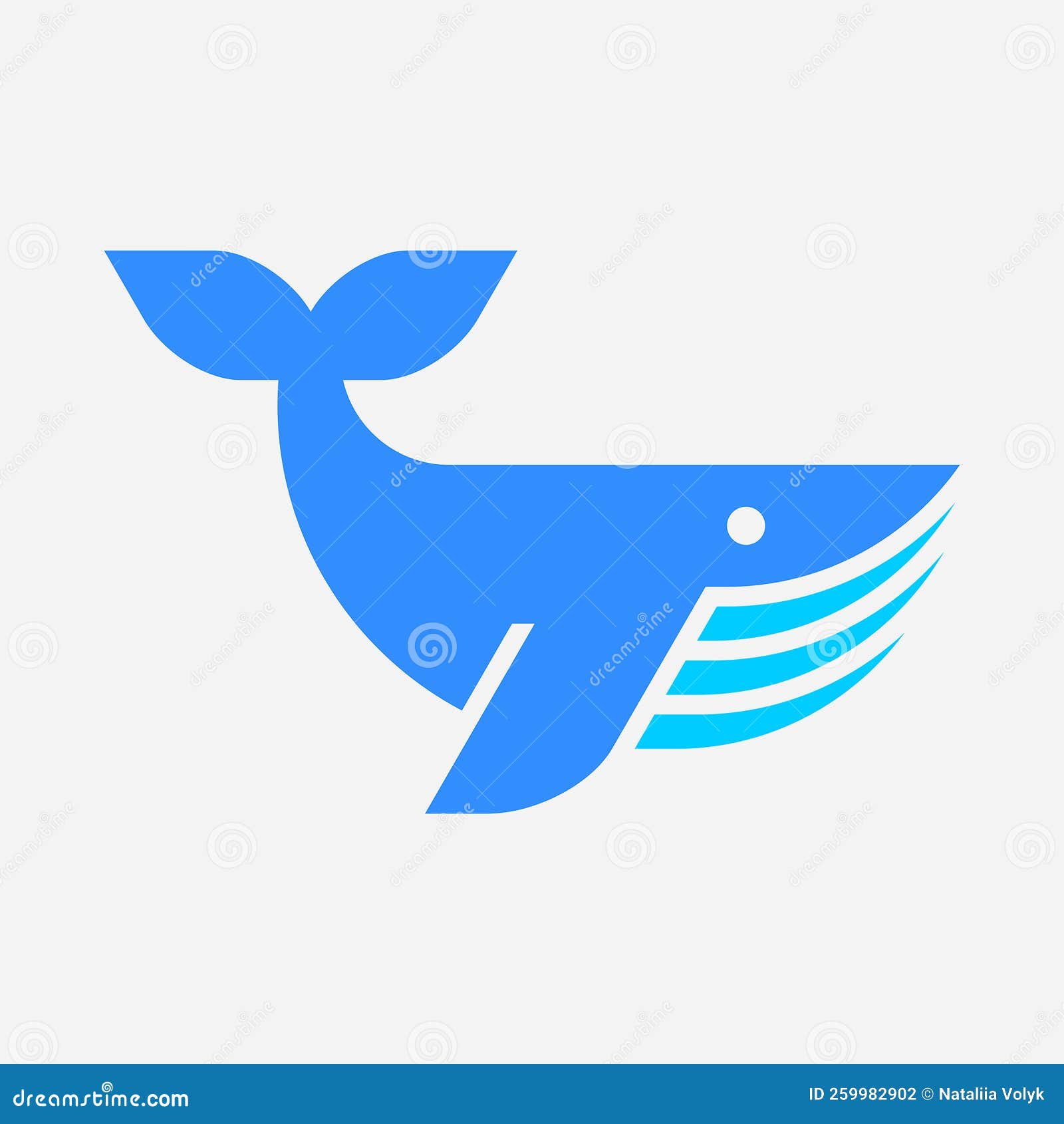 Blue Whale Logo stock vector. Illustration of wildlife - 259982902